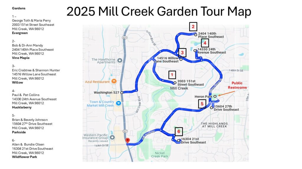Garden Tour Map - Mill Creek Garden Club